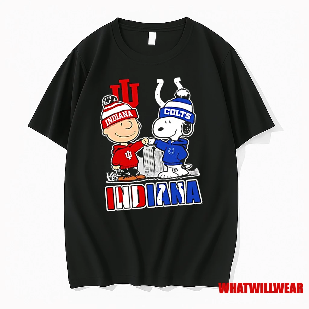 Charlie Brown And Snoopy Wearing Indiana Hoosiers And Indianapolis ...